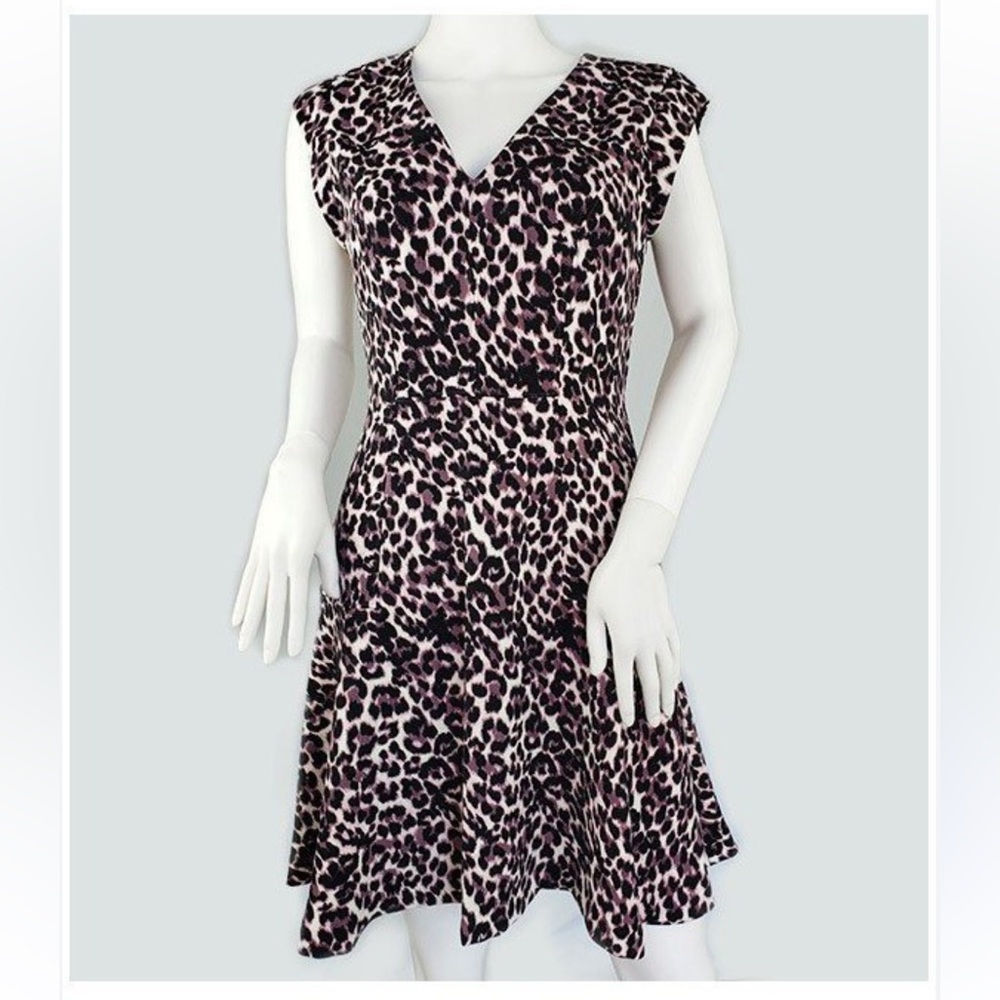 Rebecca Taylor Leopard Print Fit And Flare Dress Size… - Gem